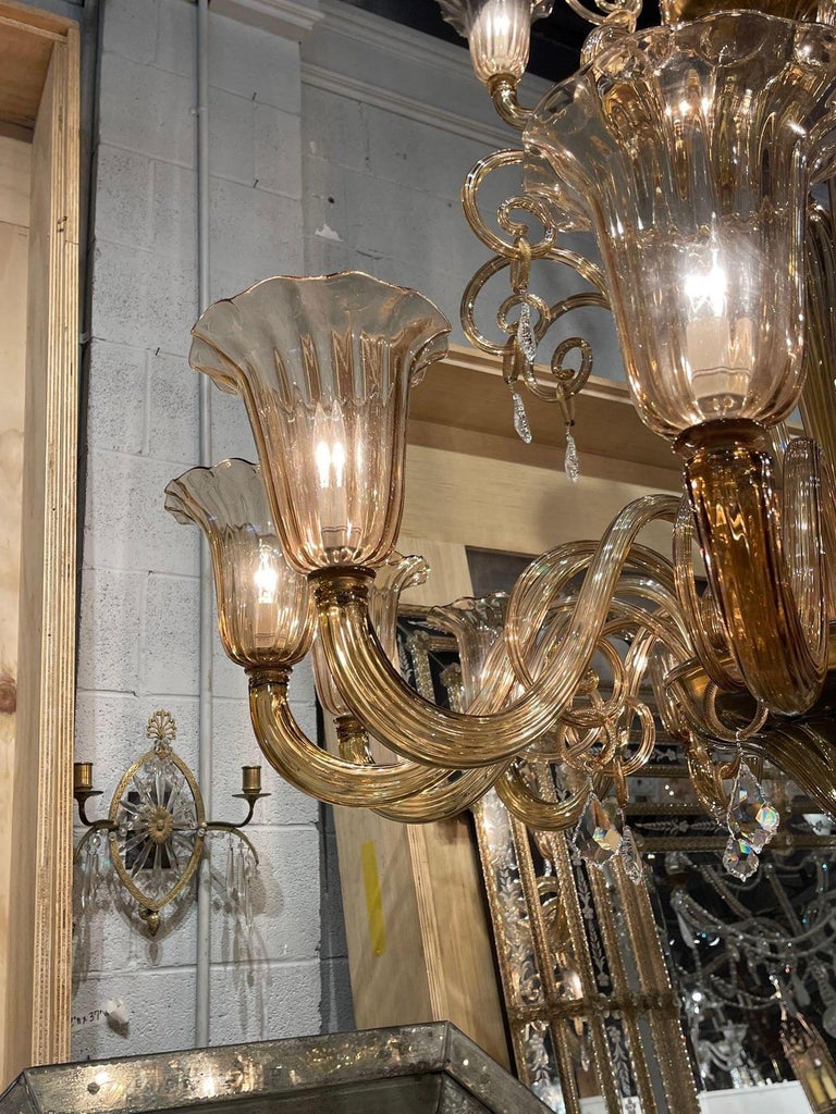 Large Scale Murano Glass 2 Tier 18 Light Chandelier For Sale at 1stDibs