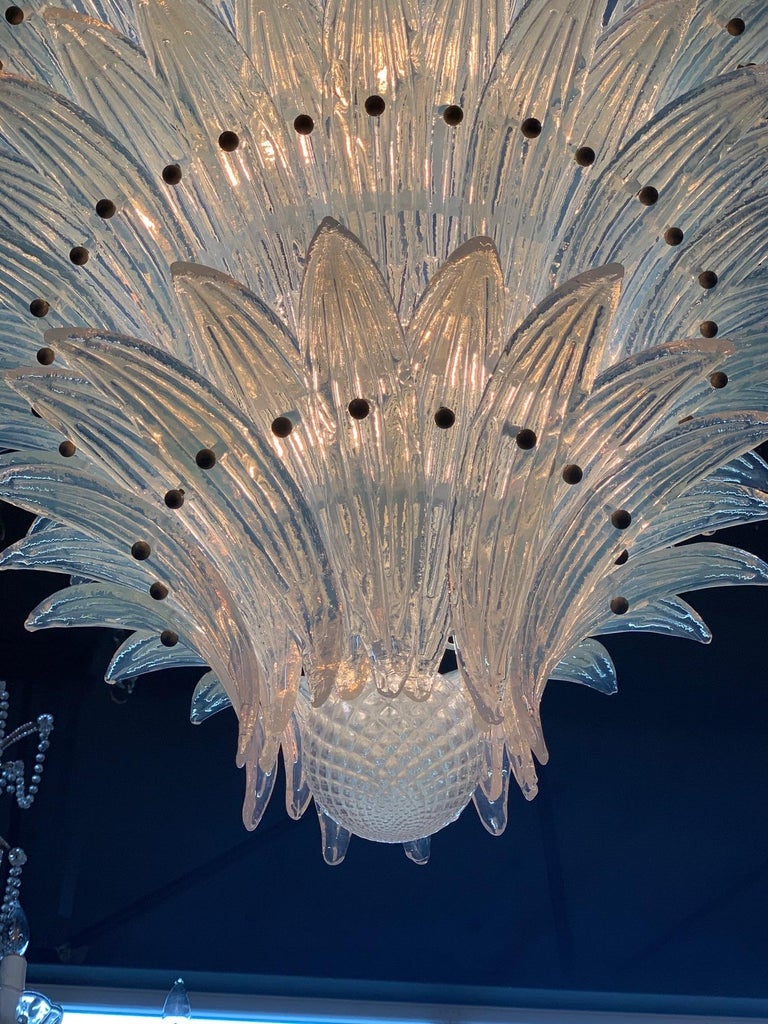 Large Scale Murano Glass Waterfall Chandelier For Sale at 1stDibs