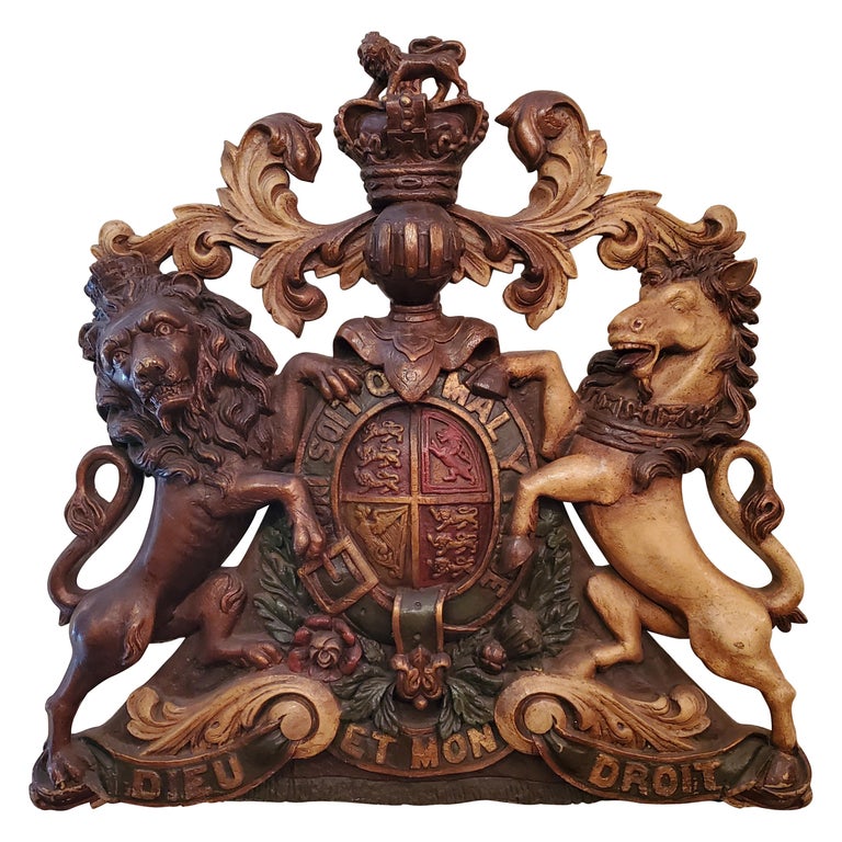 Large Scale Papier-Mache Heraldic Coat of Arms at 1stDibs
