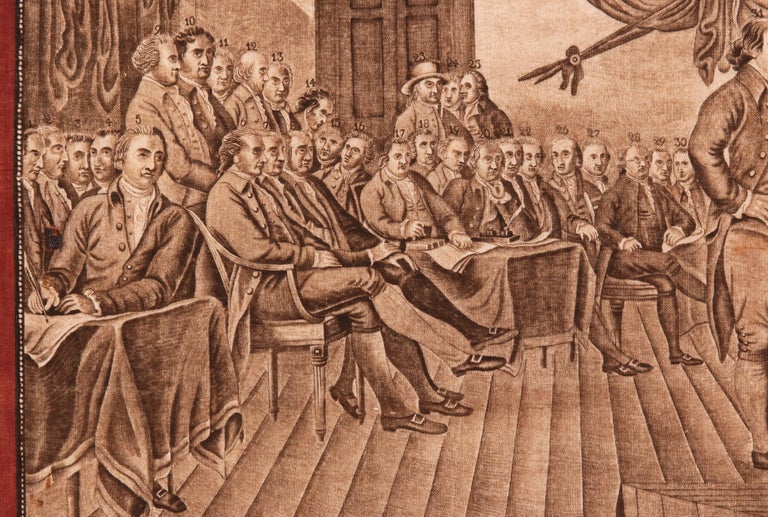 Large Scale Printed Kerchief of the Signing of the Declaration of ...