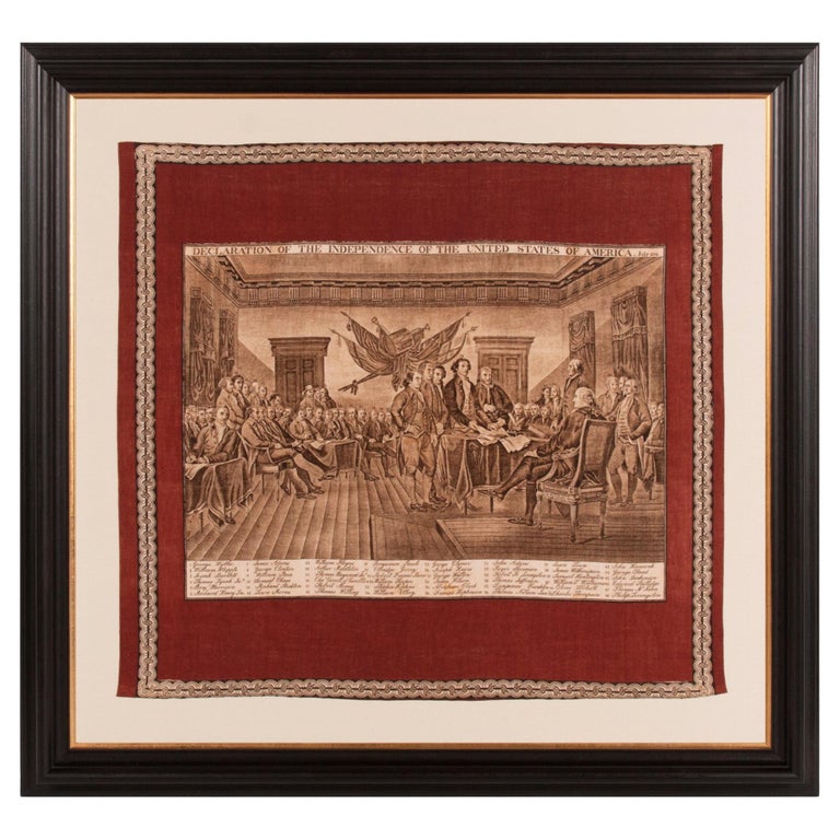 Large Scale Printed Kerchief of the Signing of the Declaration of ...