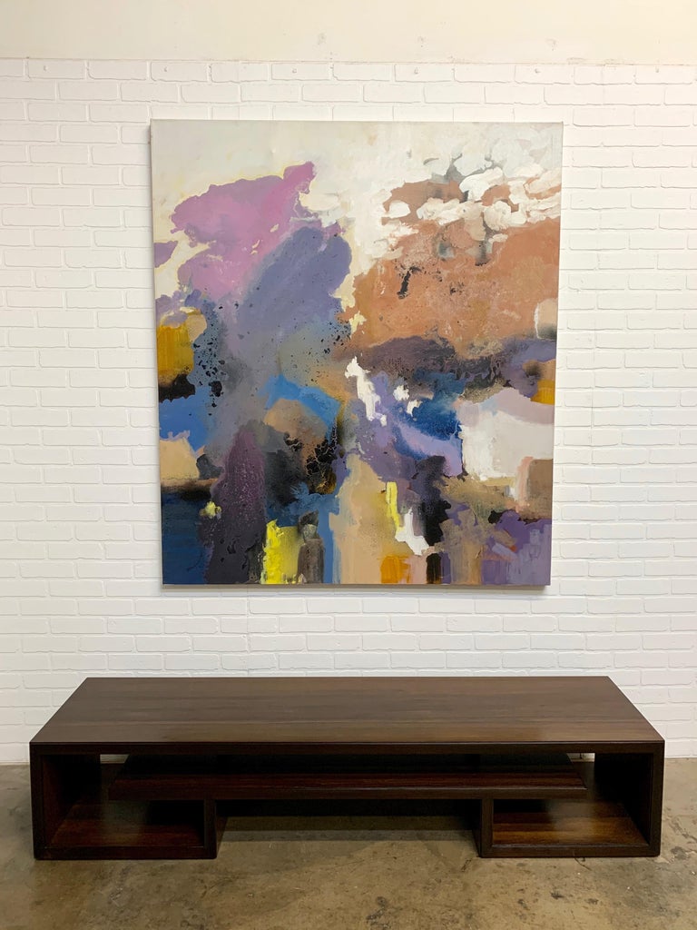 Large-Scale Signed Abstract Painting, 1970s For Sale at 1stDibs