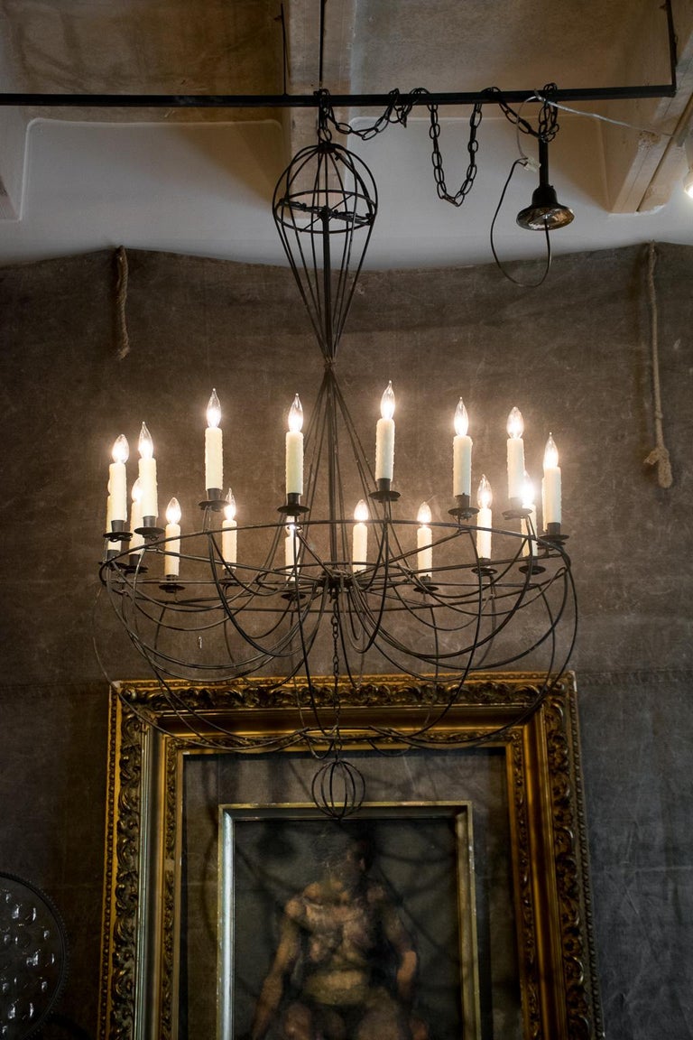 Large-Scale Vintage Wire Formed Chandelier at 1stDibs