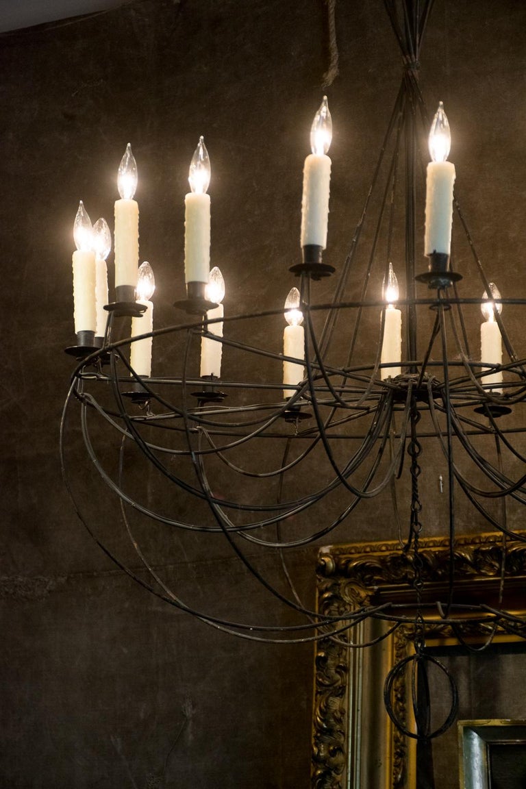 Large-Scale Vintage Wire Formed Chandelier at 1stDibs