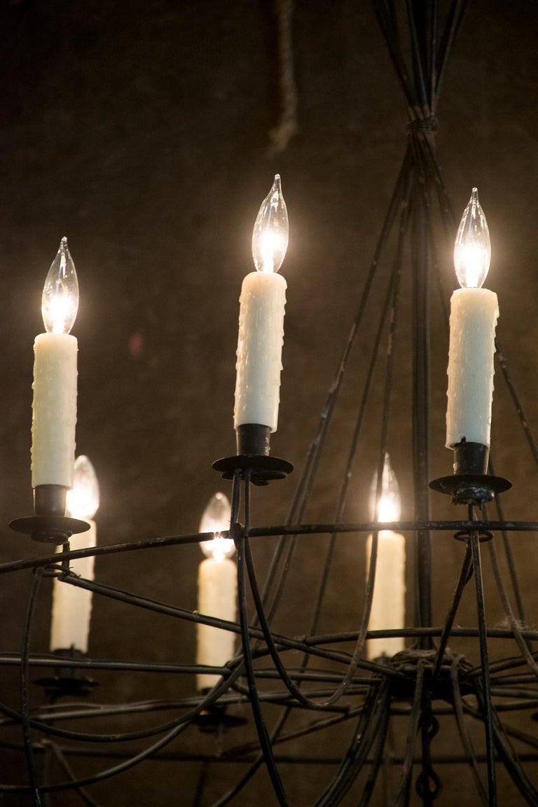 Large-Scale Vintage Wire Formed Chandelier at 1stDibs