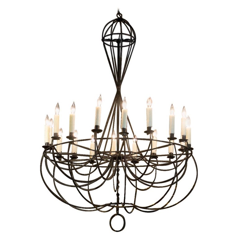 Large-Scale Vintage Wire Formed Chandelier at 1stDibs