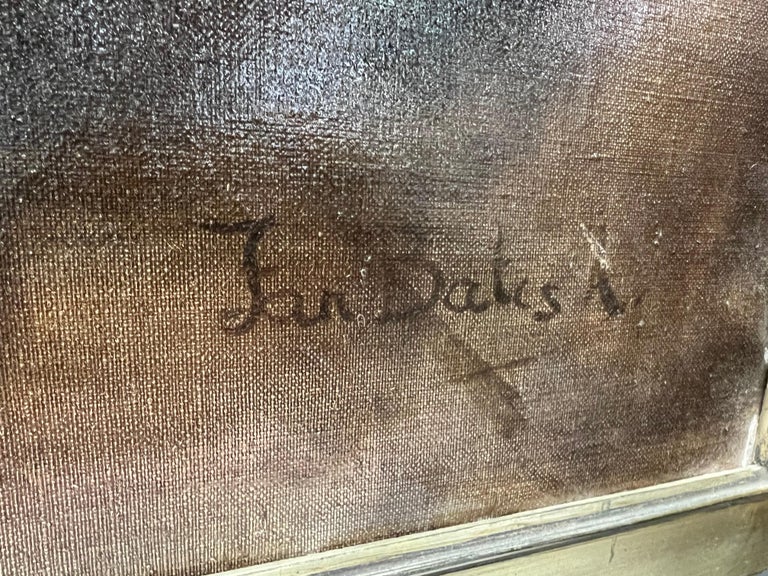 Scène de ville portuaire hollandaise à grande échelle de Jan Baks En vente sur 1stDibs