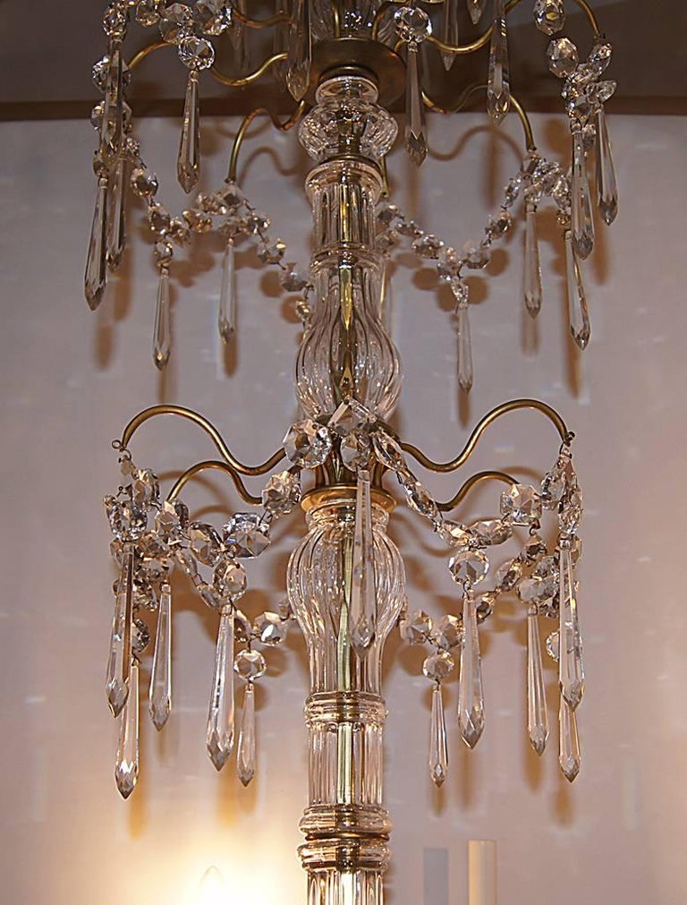 Large Scandinavian Crystal Chandelier at 1stDibs