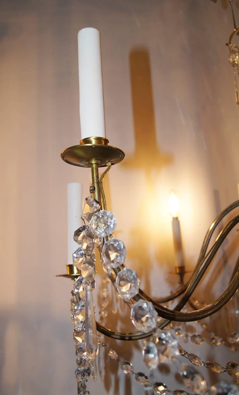 Large Scandinavian Crystal Chandelier at 1stDibs