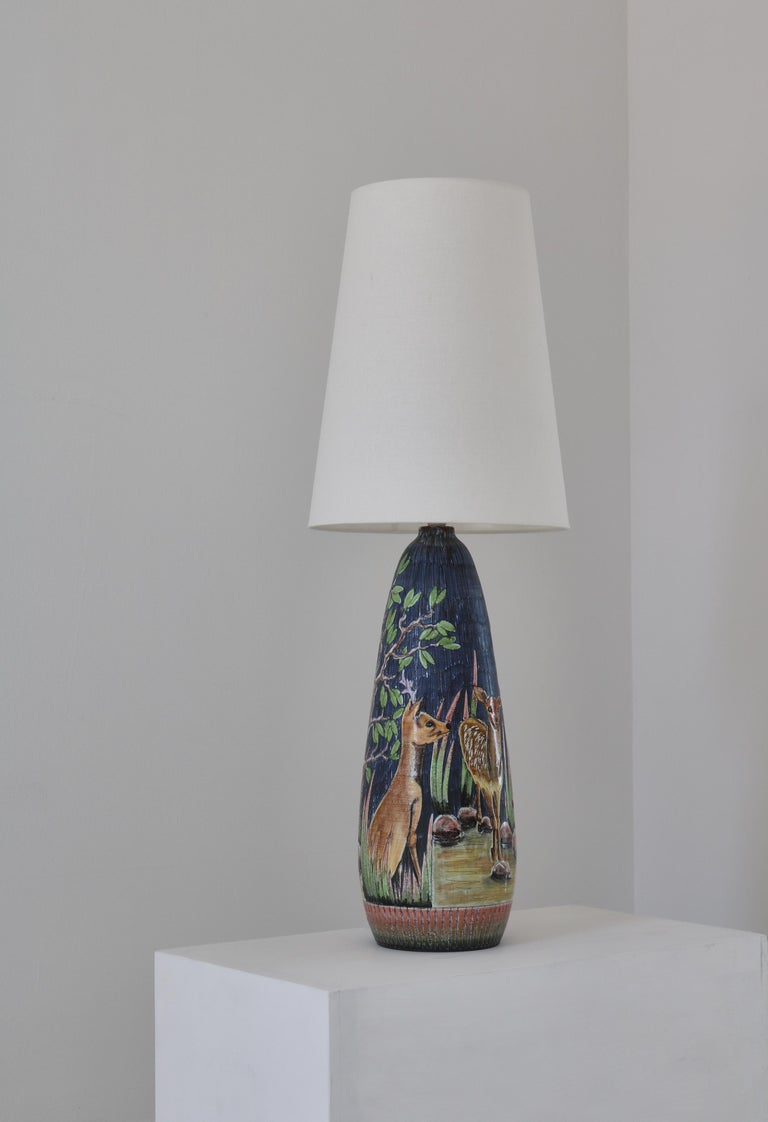 Large Scandinavian Modern Ceramics Table Lamp by Ulla Winblad, Sweden ...