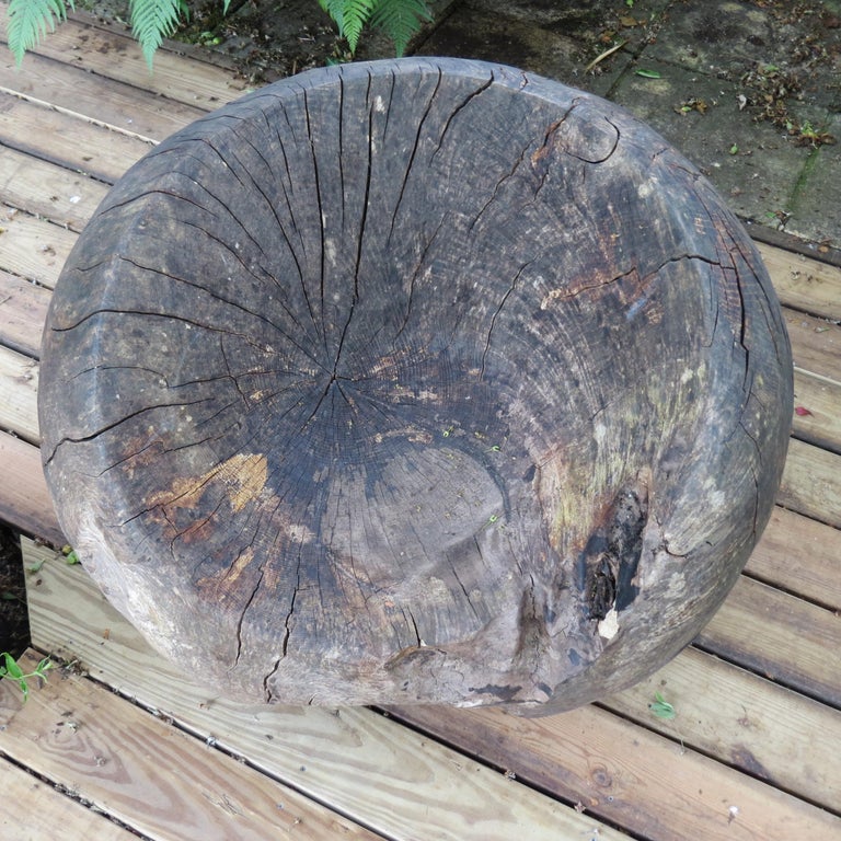 Large Sculptural Bespoke Made Circular Ball Ash Wooden Garden Chair "Pebble" at 1stDibs