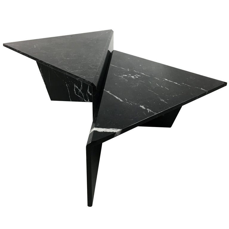 Large Sculptural Italian Marble Bi-Level Coffee Table at 1stDibs