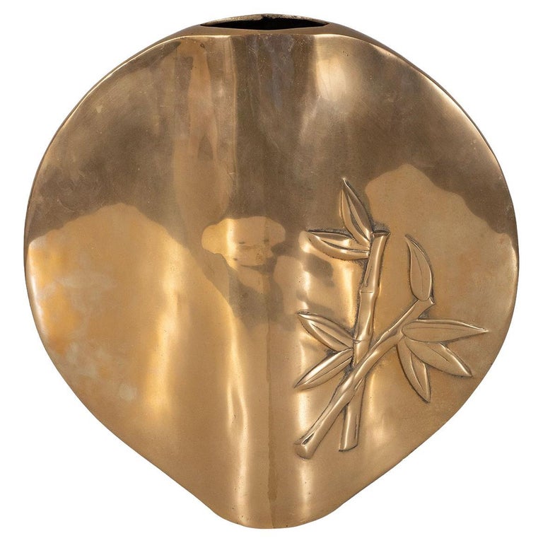 Large sculptural Japanese Brass Vase For Sale at 1stDibs | large brass vase
