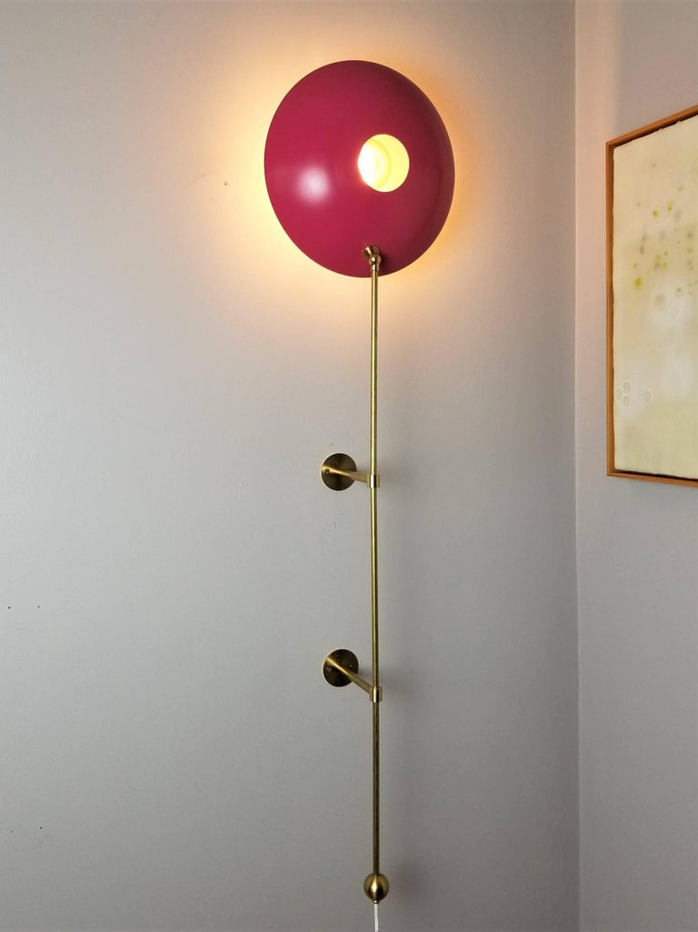 Large "POP" Wall Sconce in Brass + Fuschia Enamel by Blueprint Lighting ...