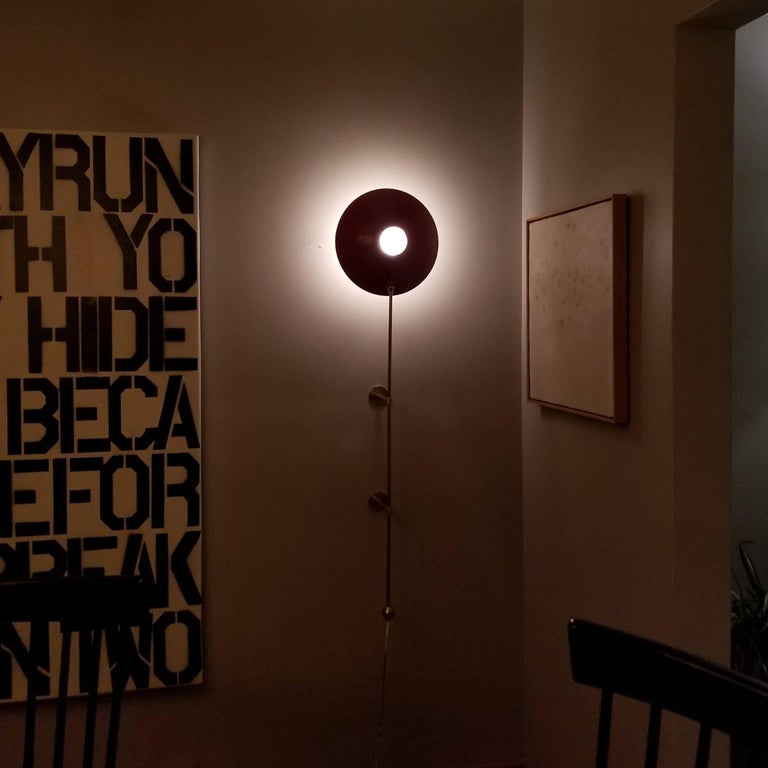 Large "POP" Wall Sconce in Brass + Fuschia Enamel by Blueprint Lighting ...