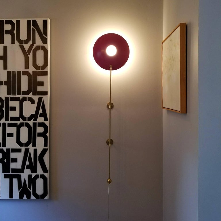 Large "POP" Wall Sconce in Brass + Fuschia Enamel by Blueprint Lighting ...