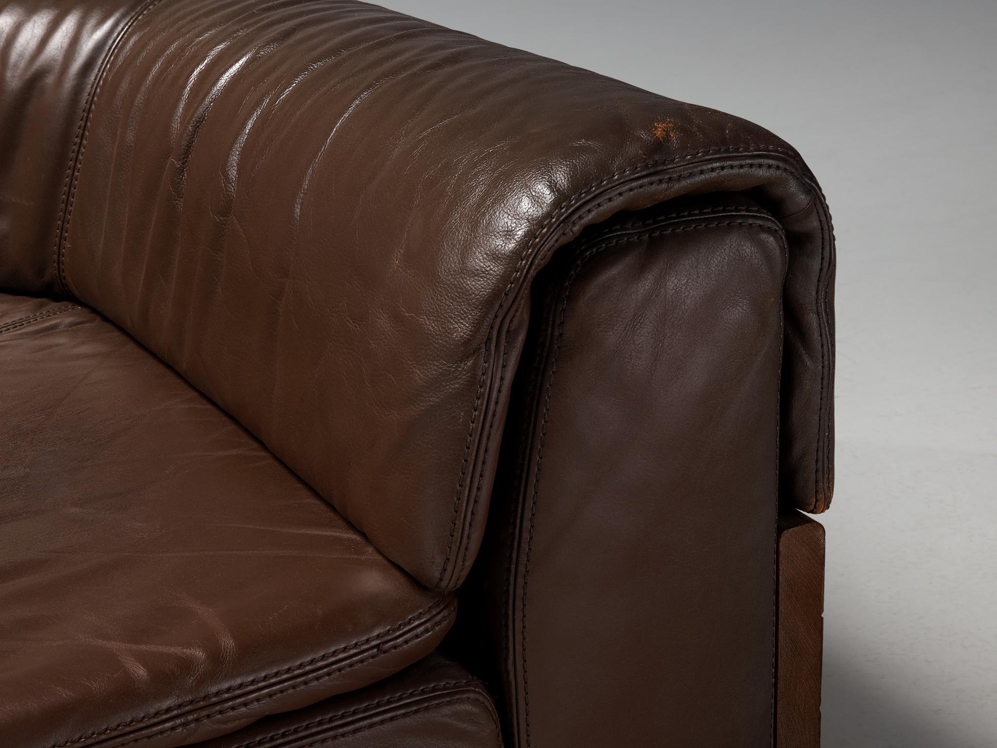 Large Sectional Sofa in Brown Leather For Sale at 1stDibs | brown ...