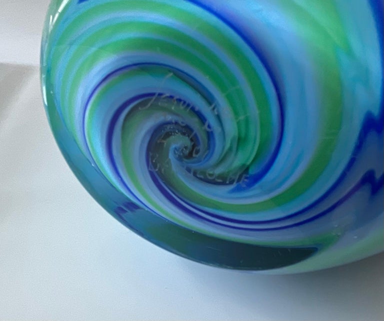 Large Seguso Viro Vibrant Blue Murano Glass Signed and Numbered Vase ...