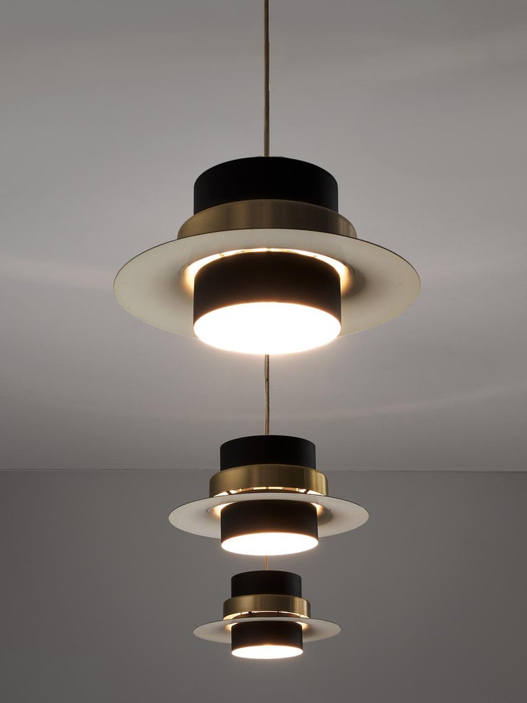 Large Set of Black Coated Metal Pendants For Sale at 1stDibs