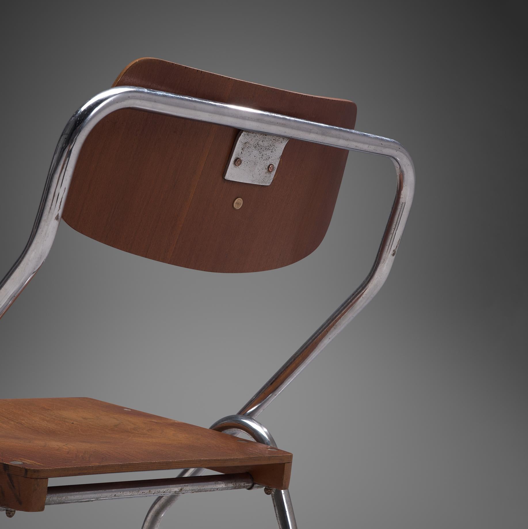 Large Set of Dutch Chairs with Tubular Chrome Frame For Sale at 1stDibs