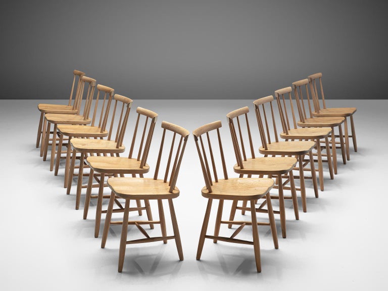 Large Set of Ercol Beech Dining Chairs at 1stDibs