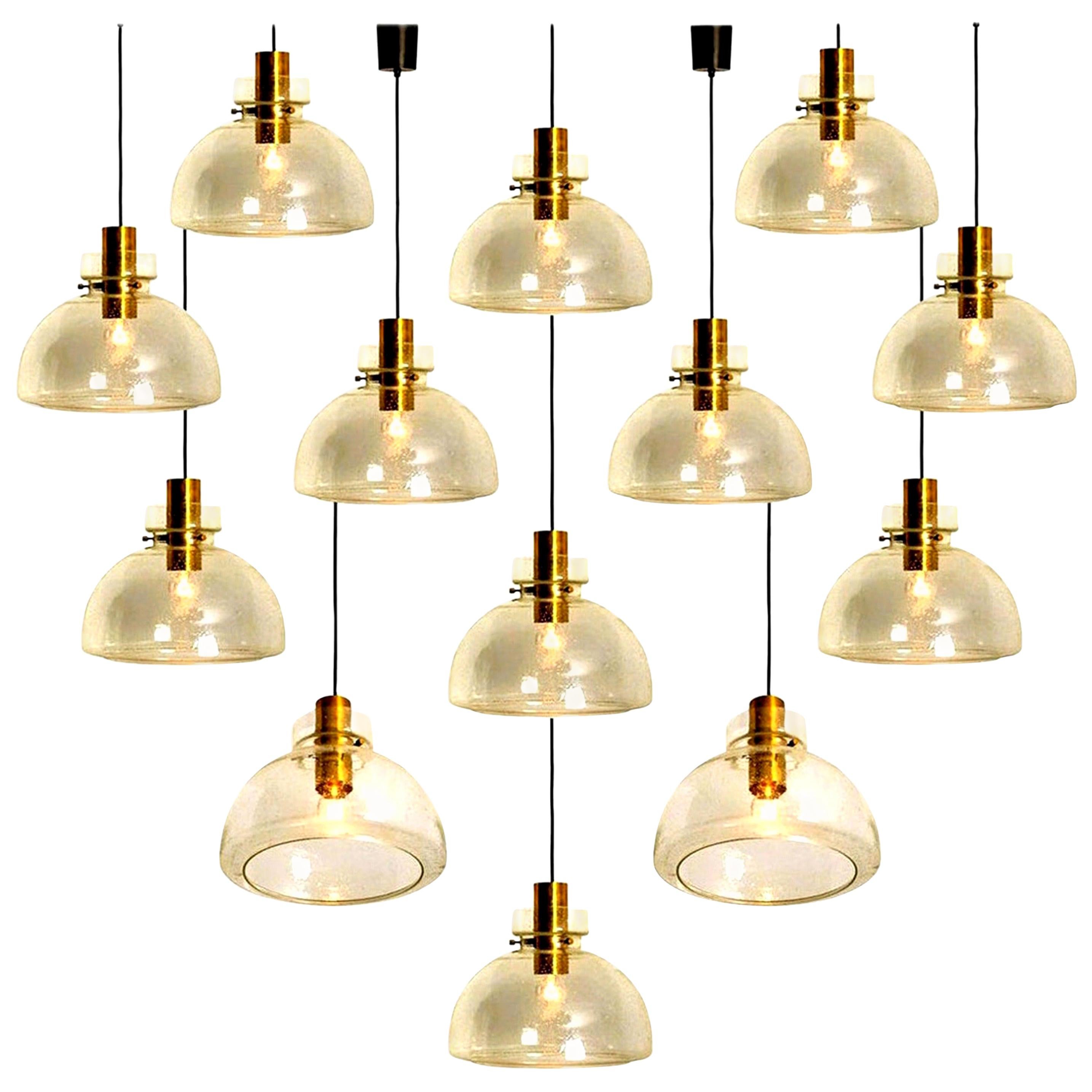 Limburg Pendant Lights, Brass and Brown Glass Globes, 1960s For Sale at ...