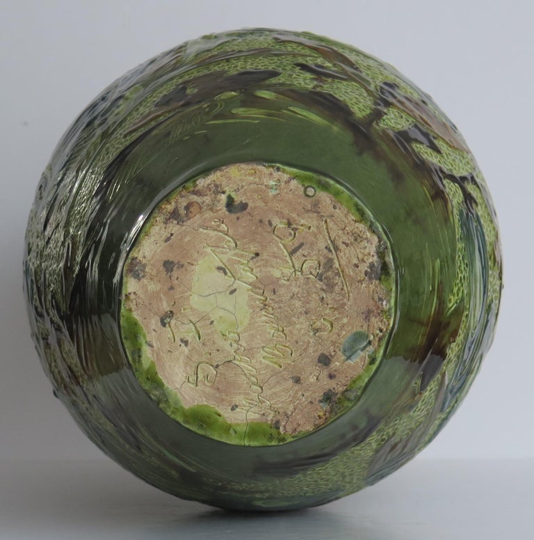 Large Sgraffito Fish Vase pottery by W L Baron of Barnstaple Devon ...