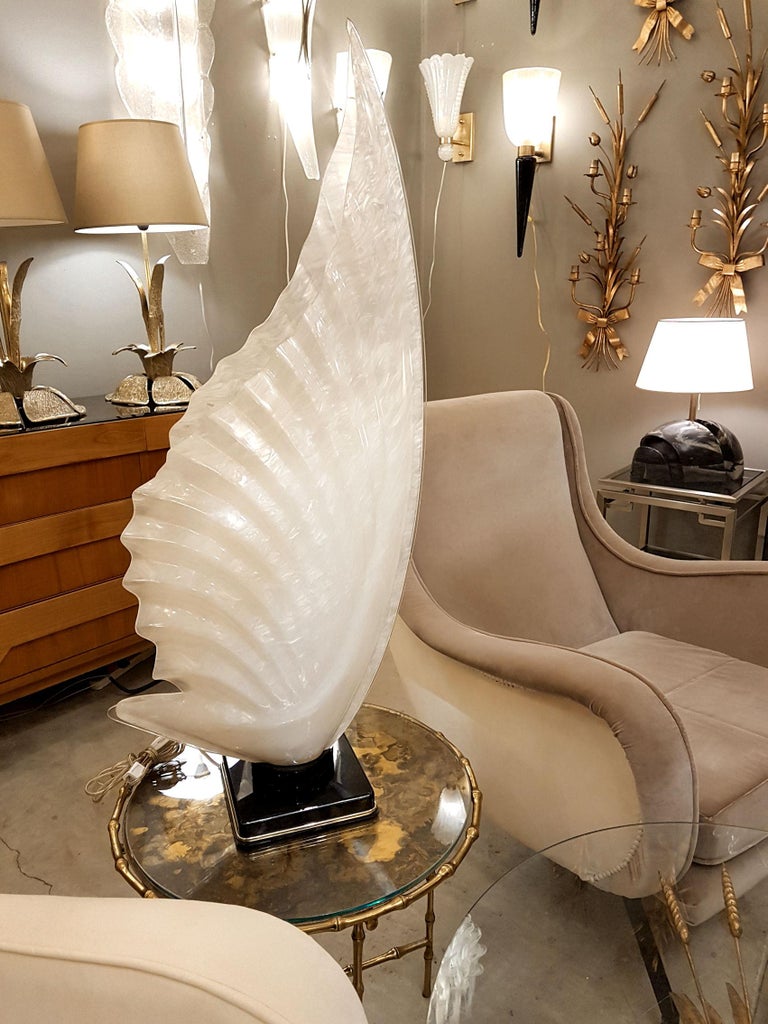 Large Shell Early Edition Table Lamp by/Signed Rougier, Mid-Century ...