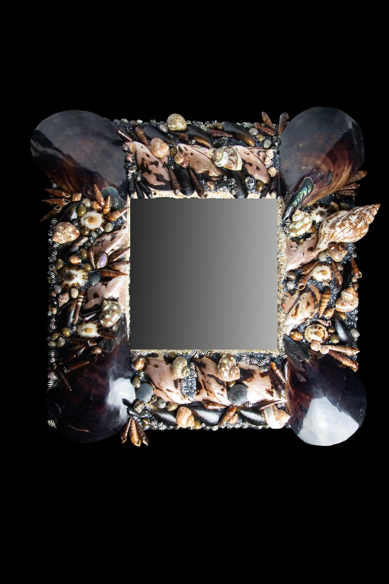 Large Shell Mirror at 1stDibs