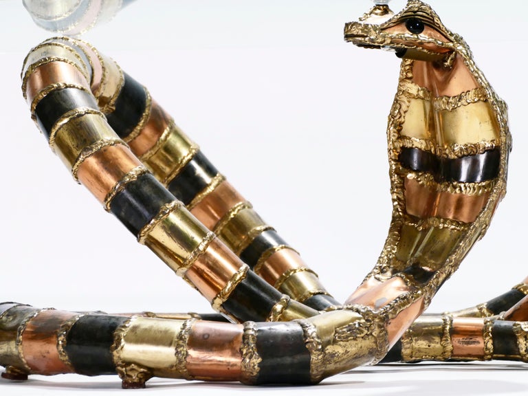 Large Signed French Isabelle Faure Cobra Coffee Table, 1970s at 1stDibs