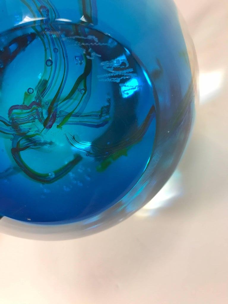 Large Signed Paperweight Glass Italy Paperweight at 1stDibs