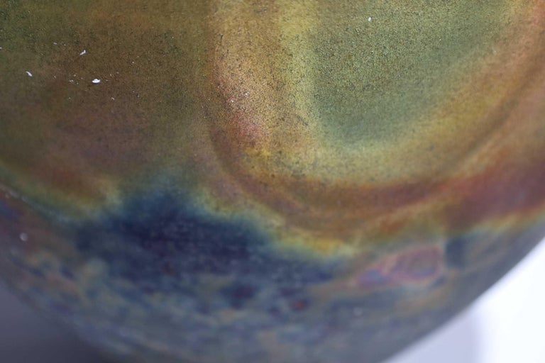 Large Signed Raku Art Pottery Vessel For Sale at 1stDibs | raku pottery ...