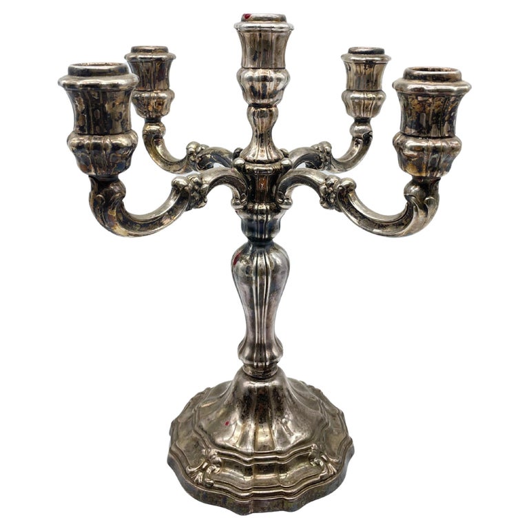Large Silver Candlestick 925 Sterling Silver For Sale at 1stDibs