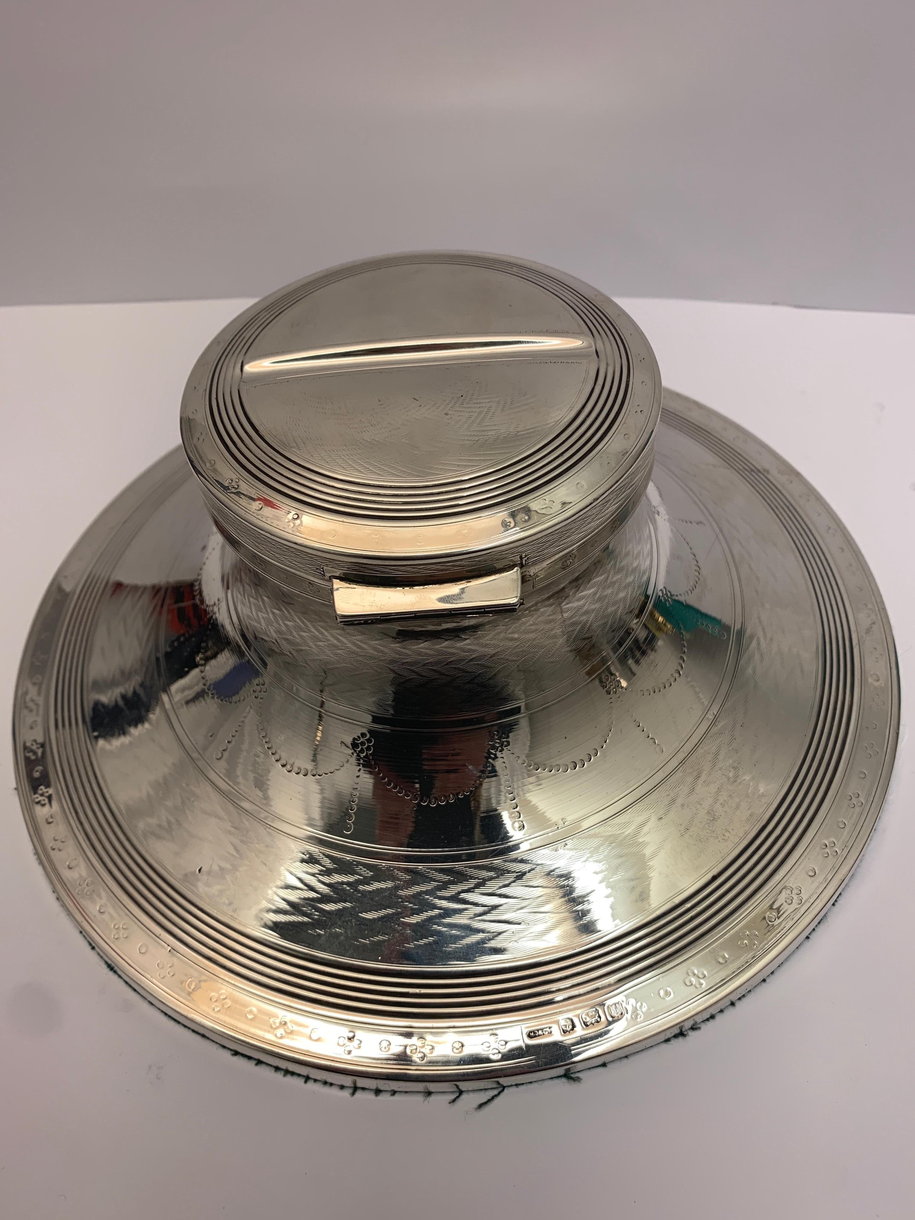 Large Silver Capstain Ink Stand For Sale at 1stDibs