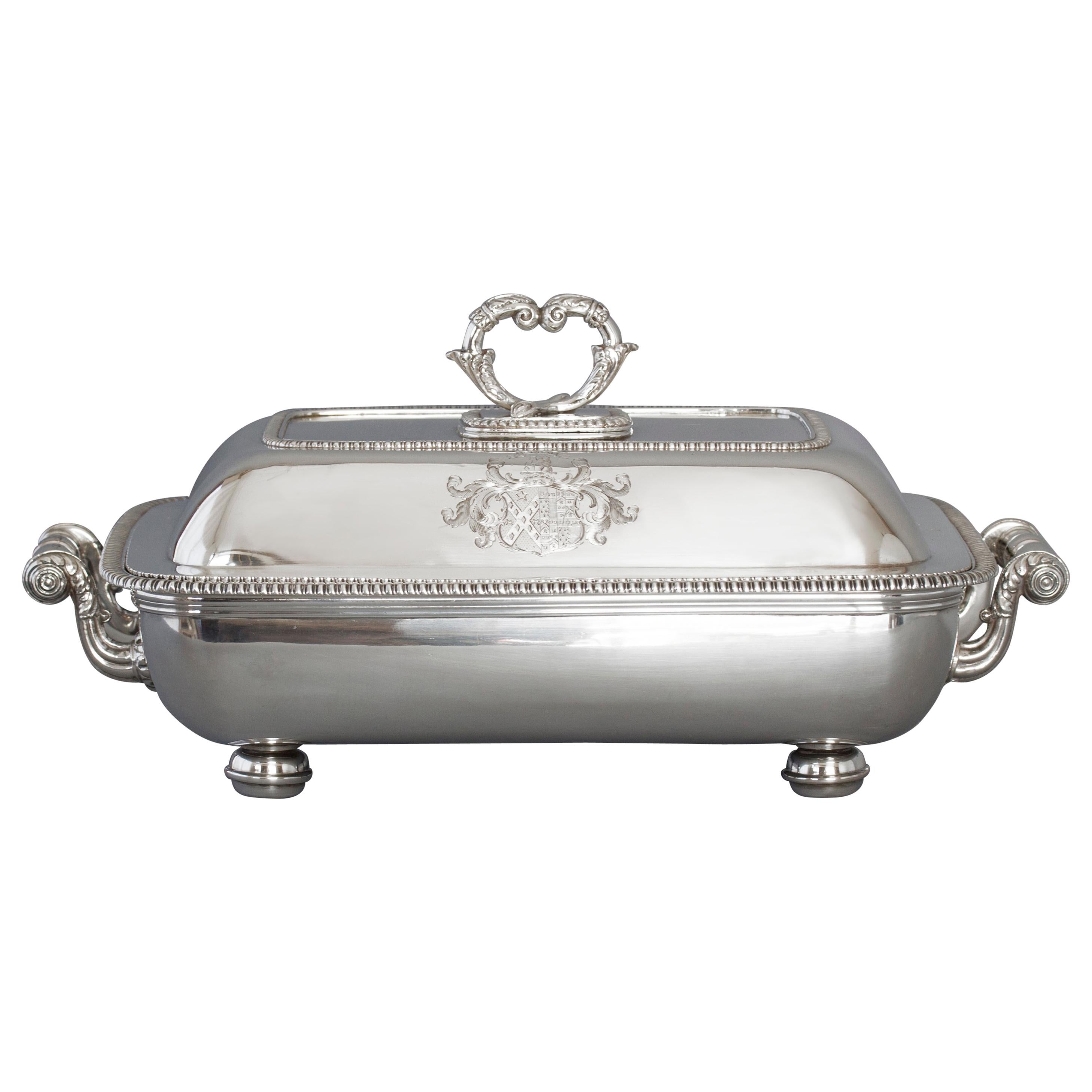 Large Silver Entree Dish with Warming Dish London 1814 For Sale at 1stDibs