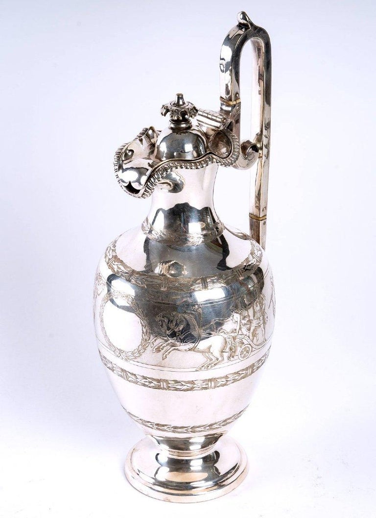 Large Silver Metal Ewer, Period: Empire For Sale at 1stDibs
