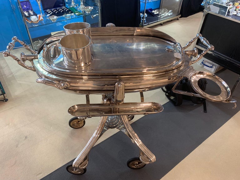 Large Silver Plate Carving Trolley at 1stDibs