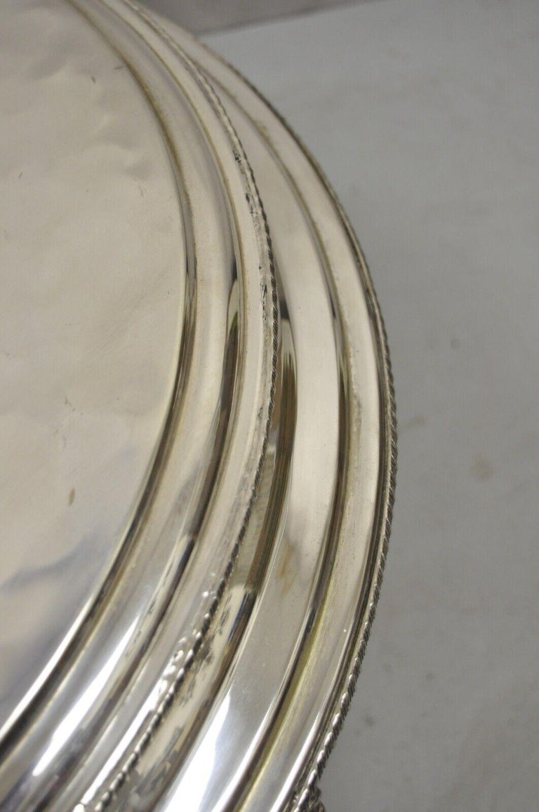 Large Silver Plate Regency Style Round Platform Platter Pedestal Tray ...