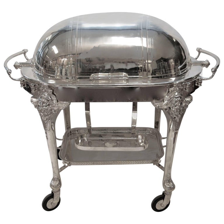 Large Silver Plated Carving Trolley at 1stDibs