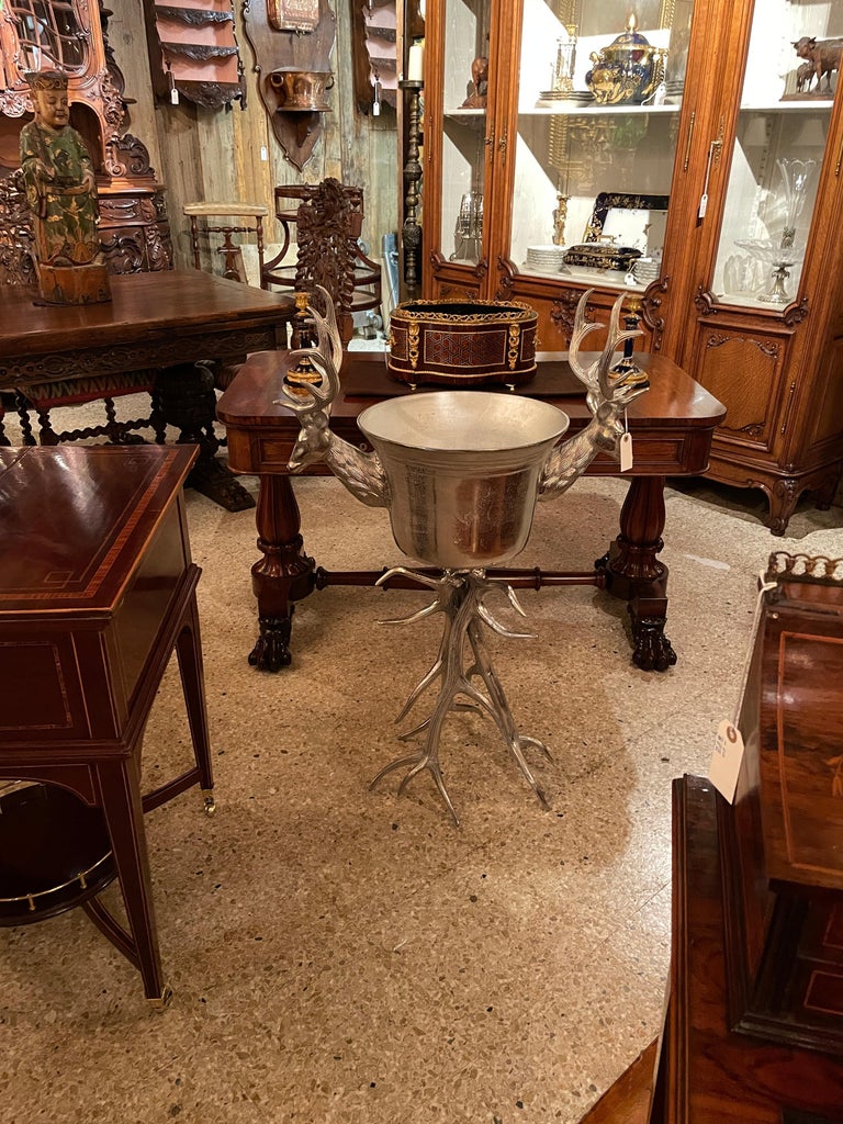 Large Silver Stag Standing Ice Bucket For Sale at 1stDibs