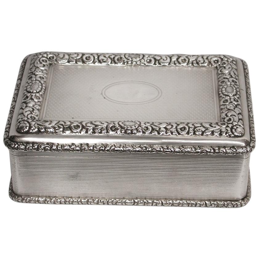 Large Silver Table Snuff Box, made by D and J Welby, London Assay, 1912 ...