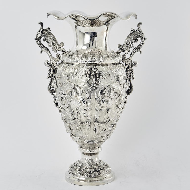 Large Silver Vase at 1stDibs