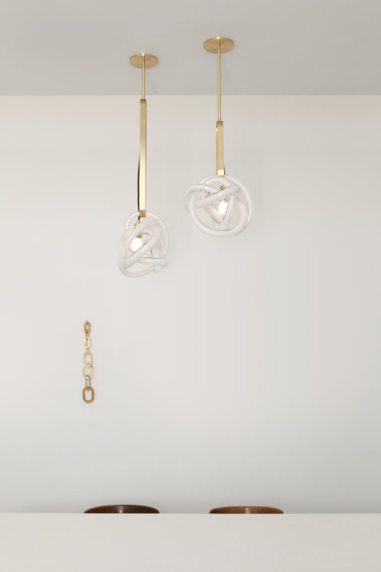 Large Silver Wrap Pin Pendant Lamp by SkLO For Sale at 1stDibs