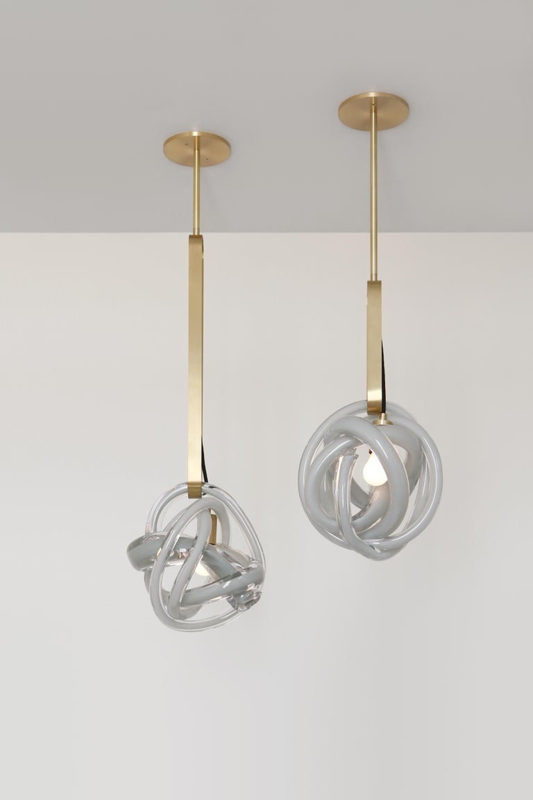 Large Silver Wrap Pin Pendant Lamp by SkLO For Sale at 1stDibs