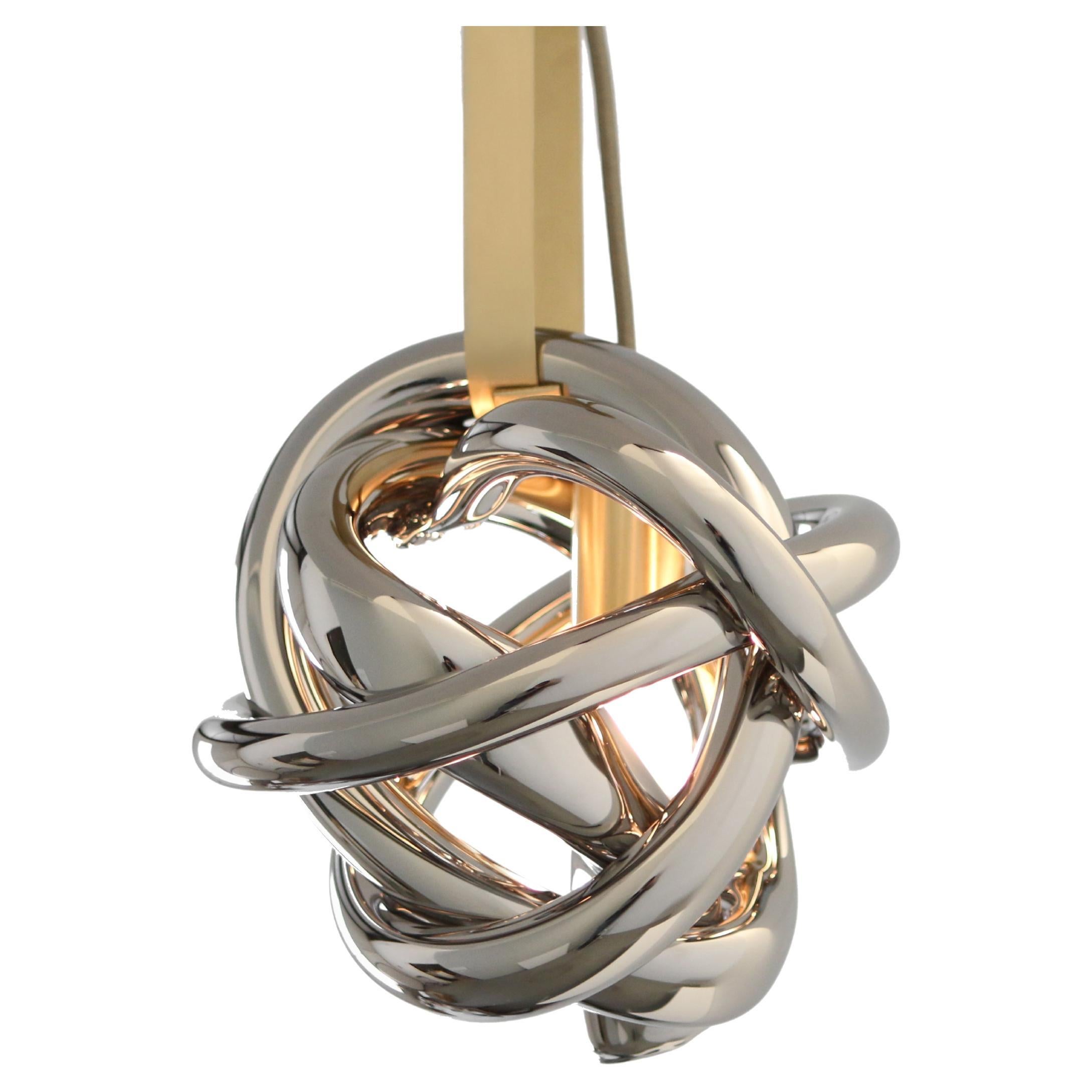 Large Silver Wrap Pin Pendant Lamp by SkLO For Sale at 1stDibs