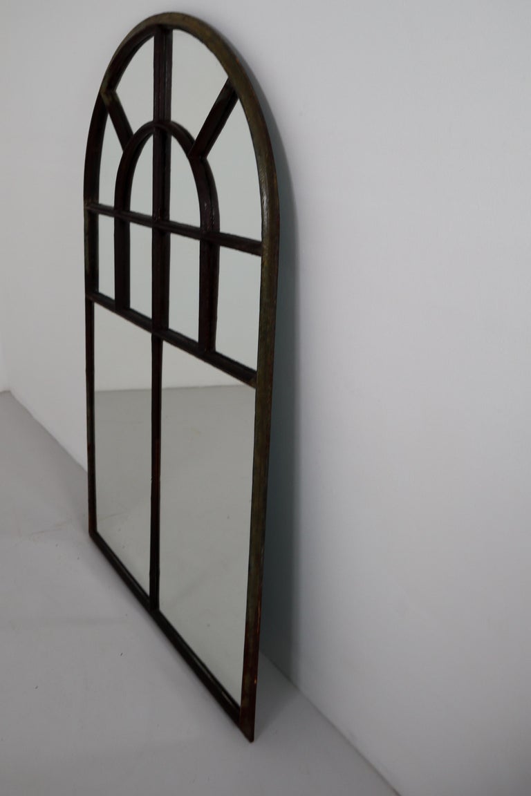 Large Simple Cast Iron Arched Industrial Window with Mirror, France ...