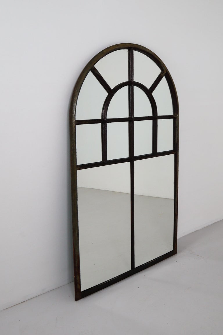 Large Simple Cast Iron Arched Industrial Window with Mirror, France ...