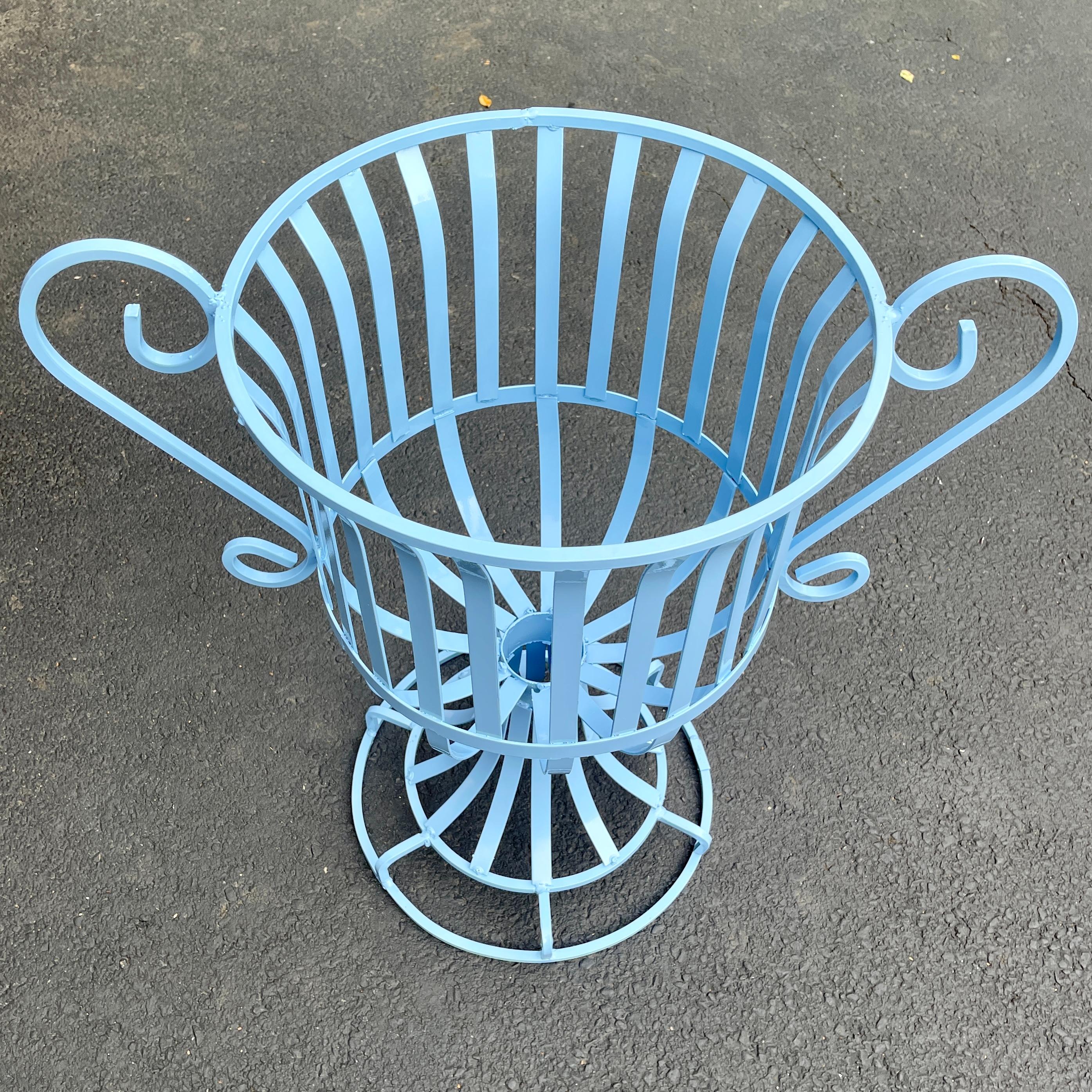 Large Single Tiffany Blue Powder-Coated Iron Planter Stand For Sale at ...