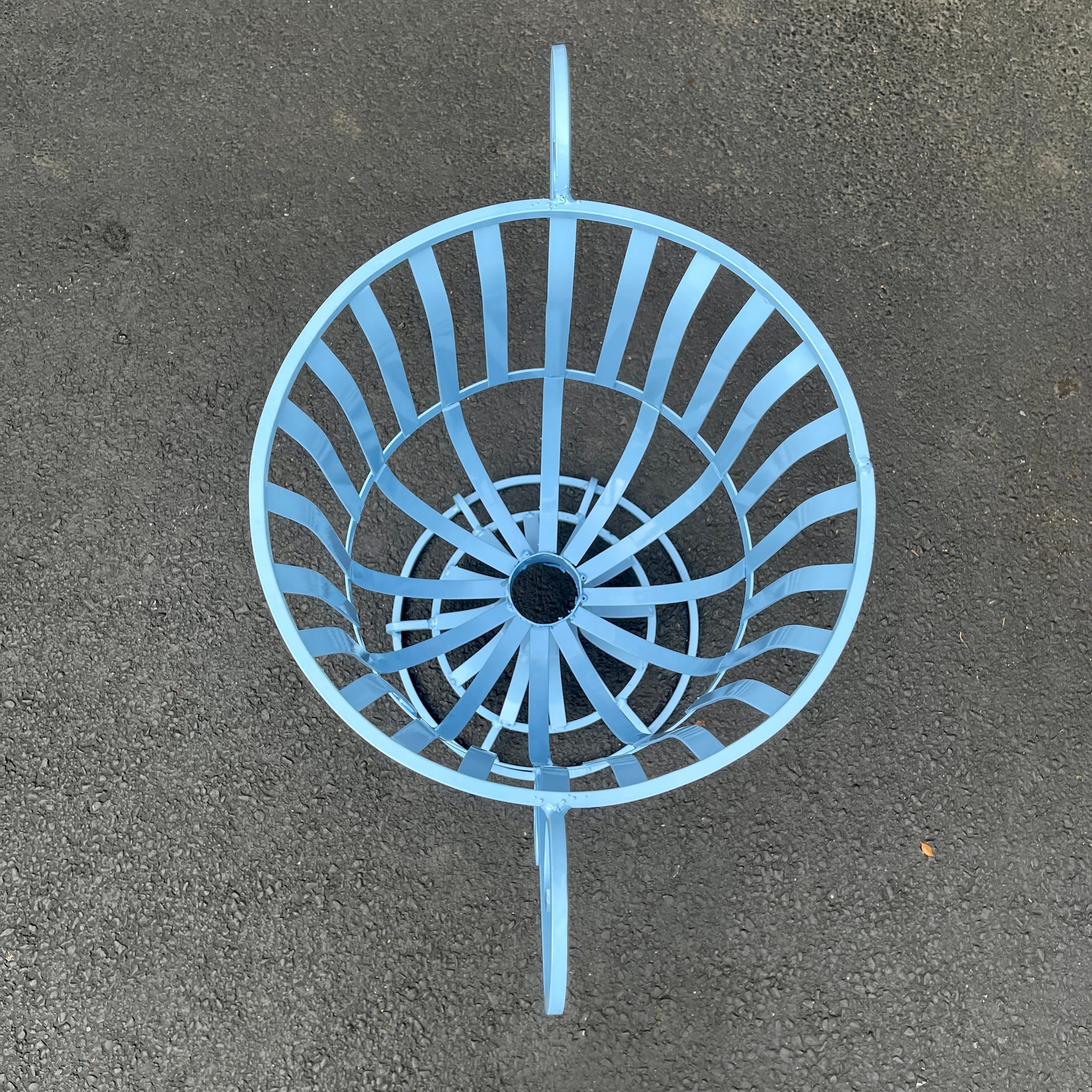 Large Single Tiffany Blue Powder-Coated Iron Planter Stand For Sale at ...