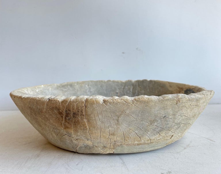 Large Size Vintage Wood Decorative Bowl at 1stDibs